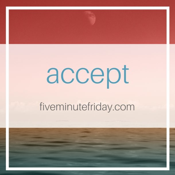 Five Minute Friday Link-Up :: Accept - Five Minute Friday